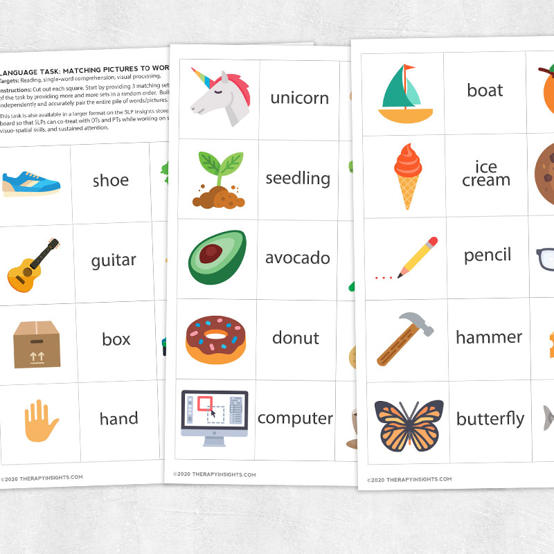 Visual Scanning + Language Task – Adult and pediatric printable ...