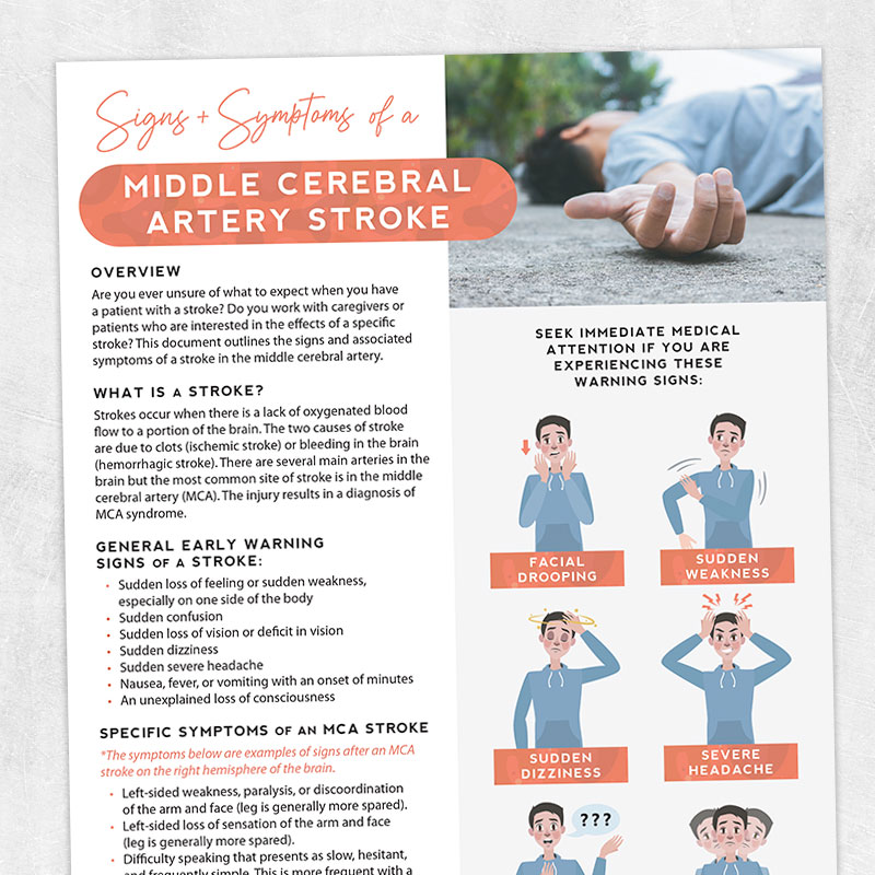 Signs And Symptoms Of MCA Stroke Adult And Pediatric Printable Signs And Symptoms Of MCA Stroke Adult And Pediatric Printable