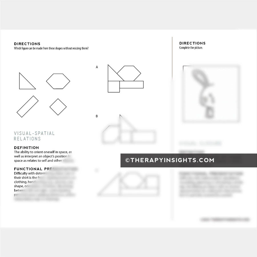 Visual Perceptual Skills Adult And Pediatric Printable Resources For