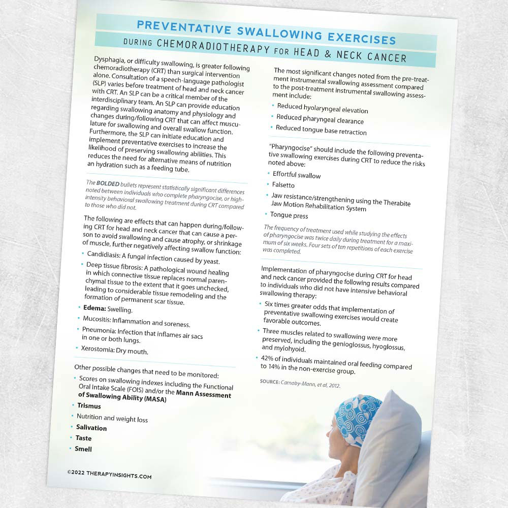 Preventative Swallowing Exercises During Chemoradiotherapy For Head And 