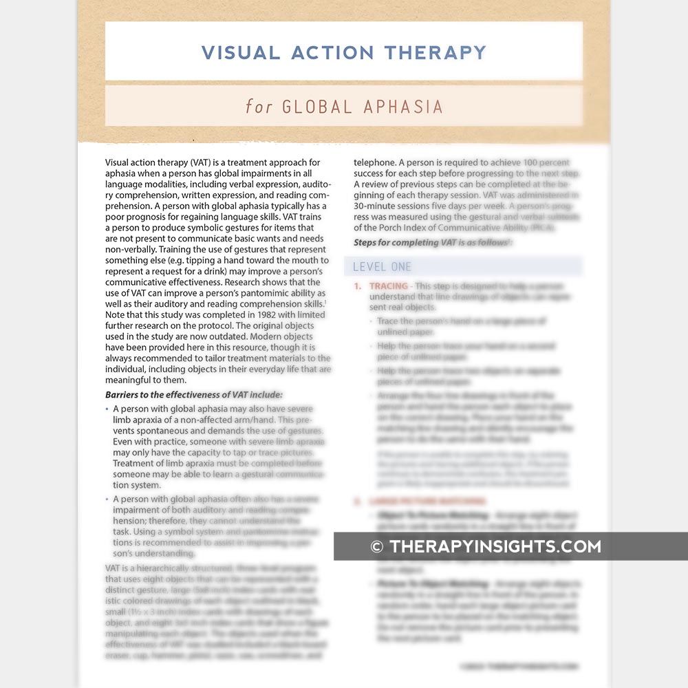 Visual Action Therapy For Global Aphasia Adult And Pediatric Visual Action Therapy For Global Aphasia Adult And Pediatric
