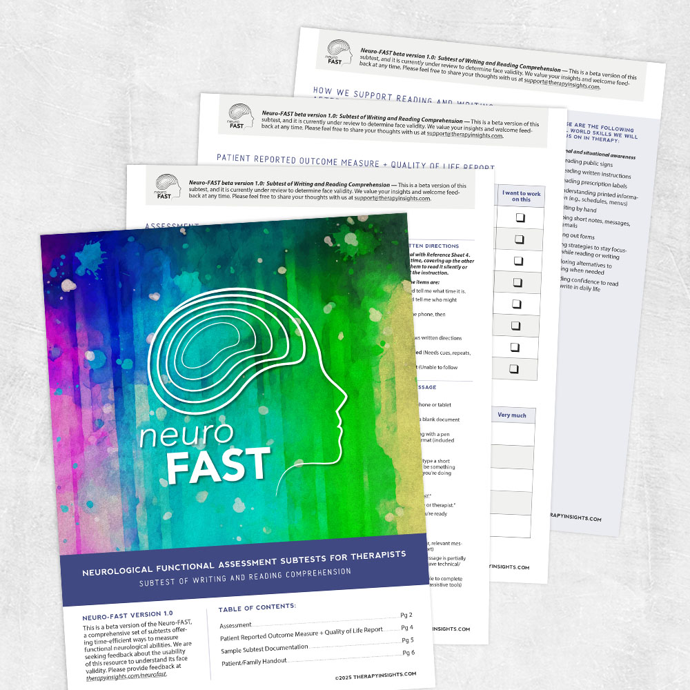 Neuro-FAST (Neurological Functional Assessment Subtests for Therapists ...